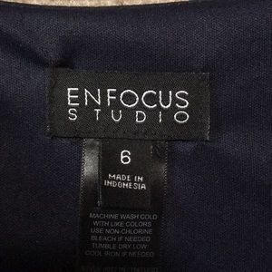 Enfocus Studio | Dresses | Enfocus Studio Dress Sz 6 Pattern Black Blue ...